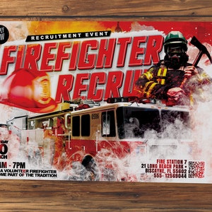 Firefighter Recruitment Flyer Design Flyer Template Photoshop Design ...