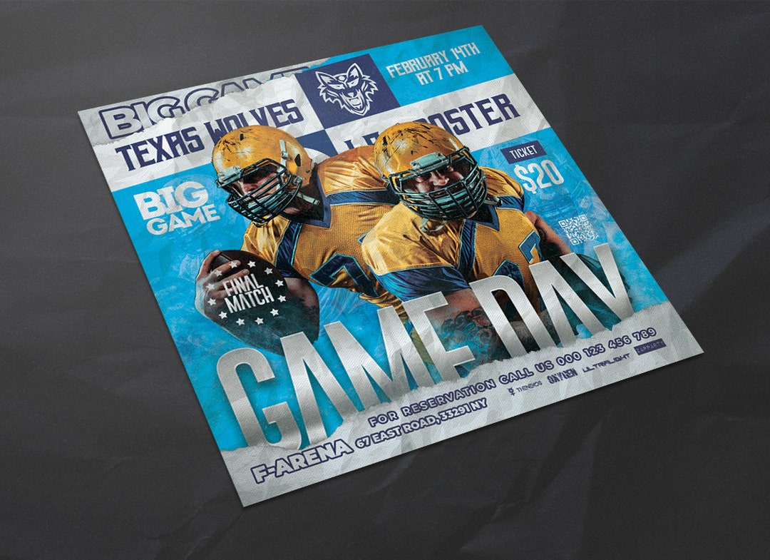 Game Day Football Flyer Design Sports Flyer Template Photoshop Design ...