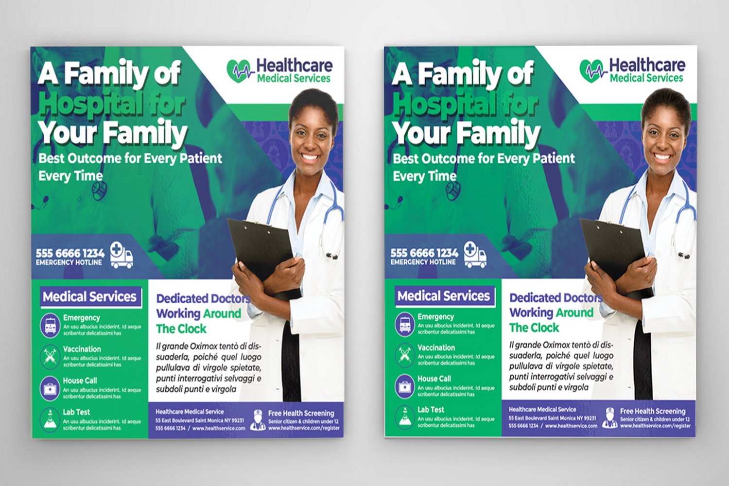 Medical Center Flyer Commercial Flyer Template Photoshop Design ...