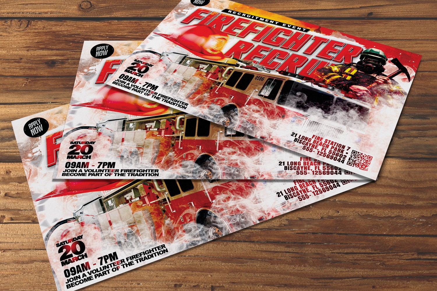 Firefighter Recruitment Flyer Design Flyer Template Photoshop Design ...