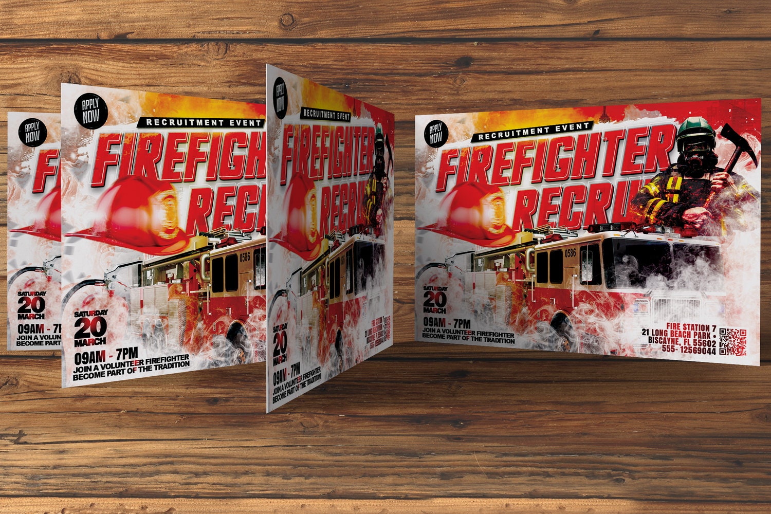 Firefighter Recruitment Flyer Design Flyer Template Photoshop Design ...