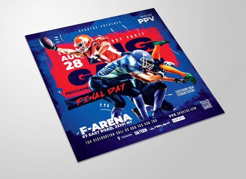 Big Game Football Flyer Design Sports Flyer Template Photoshop Design ...