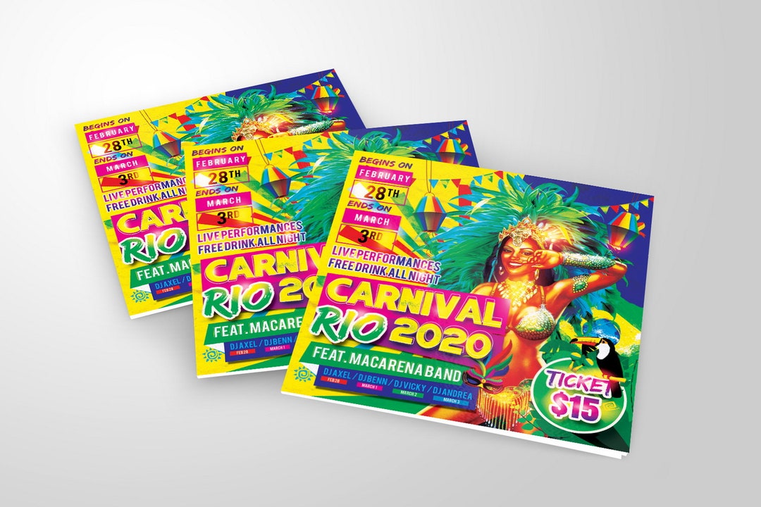 Rio Carnival Flyer DJ Party Flyer Template Flyer Photoshop Design ...