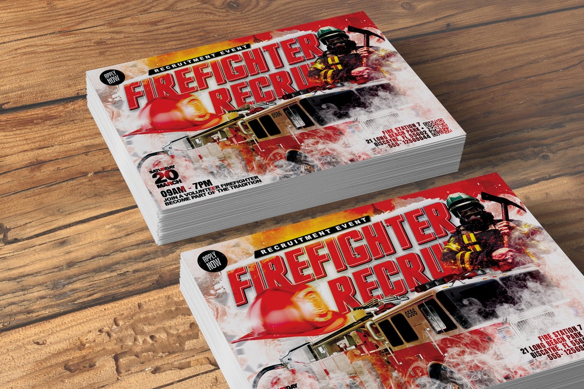 Firefighter Recruitment Flyer Design Flyer Template Photoshop Design ...
