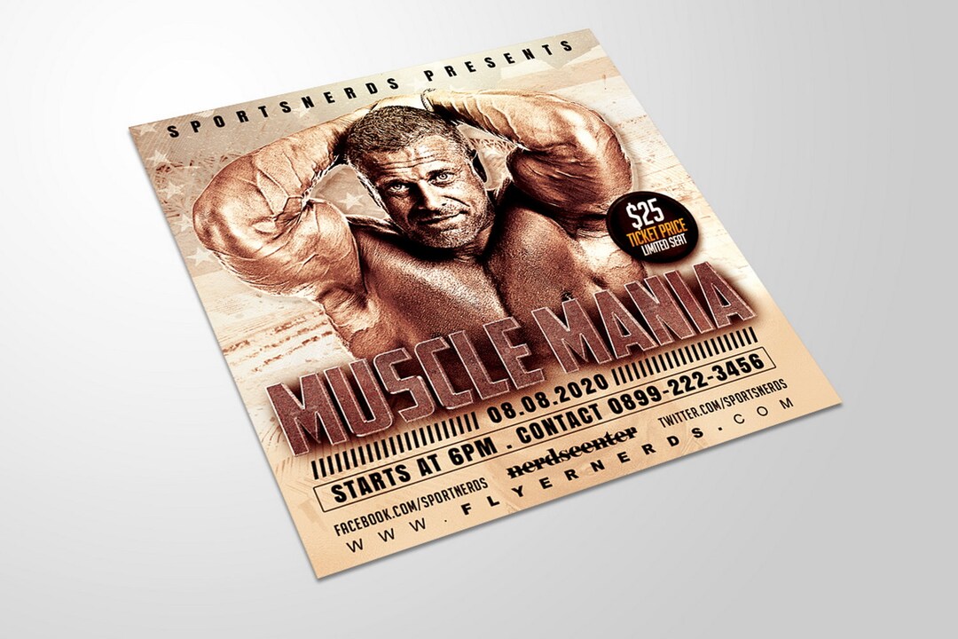 Muscle Mania Sports Flyer Design Sports Flyer Template Photoshop Design ...