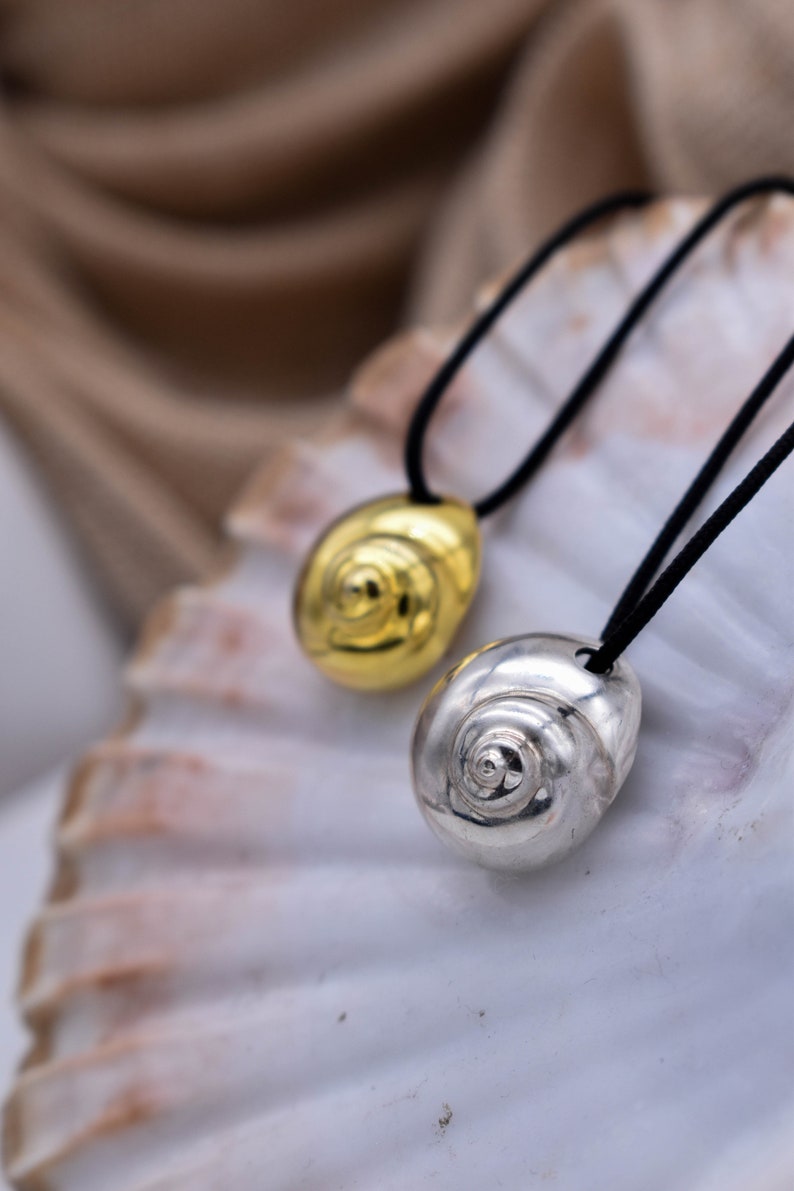Nautilus Silver Necklace, Gold Sea Shell Charm, Ocean Inspired Necklace ...