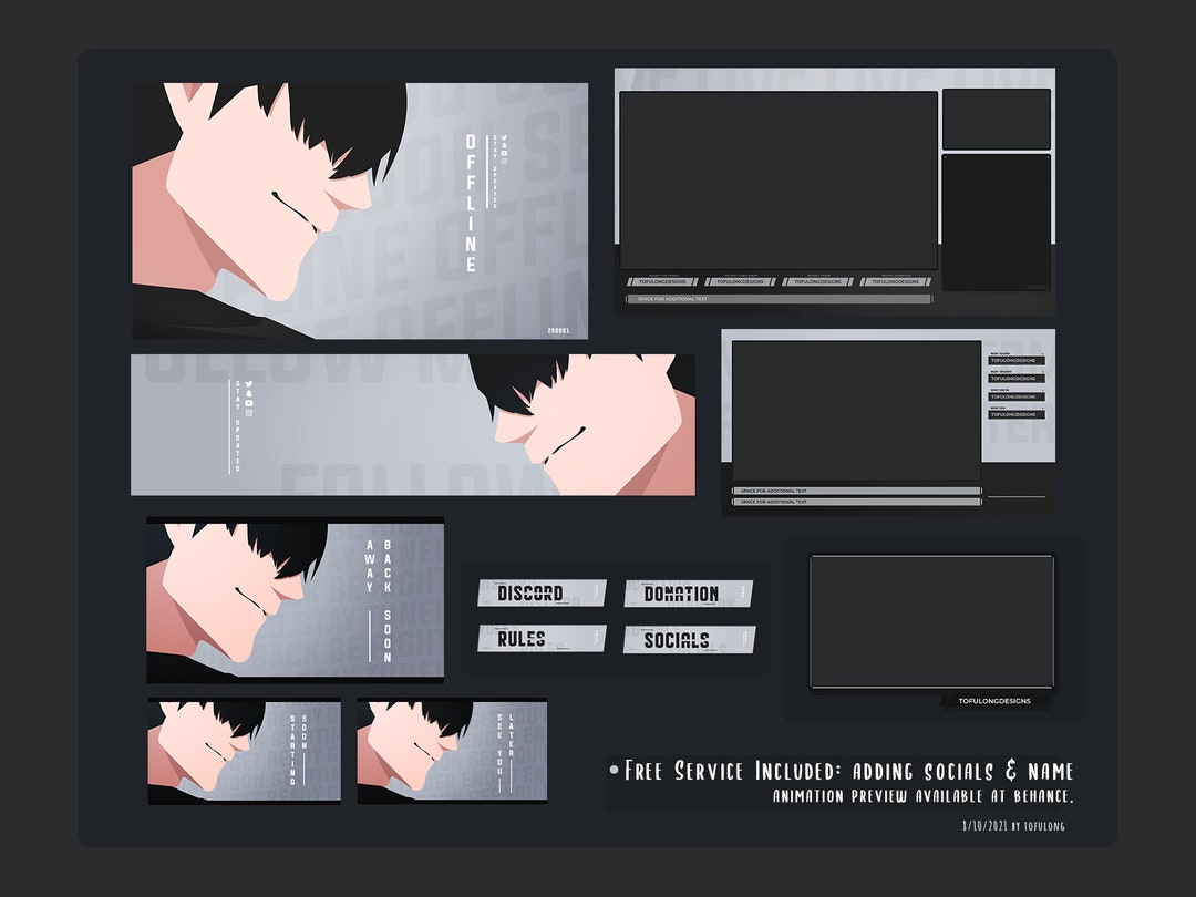 Anime Guy Twitch Overlay Stream Design - Etsy