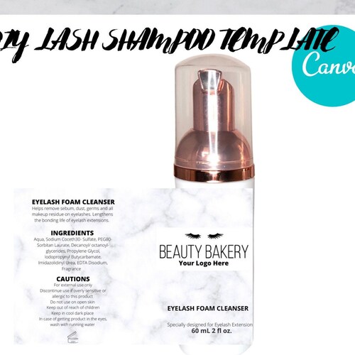 LASH PRODUCT LABEL Design Lash Shampoo Label Template Diy - Etsy