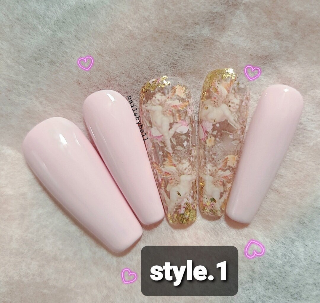 L.o.v.e.ㅣangels Press on Nails | Gel Acrylic Nails | Crystal Elegant ...