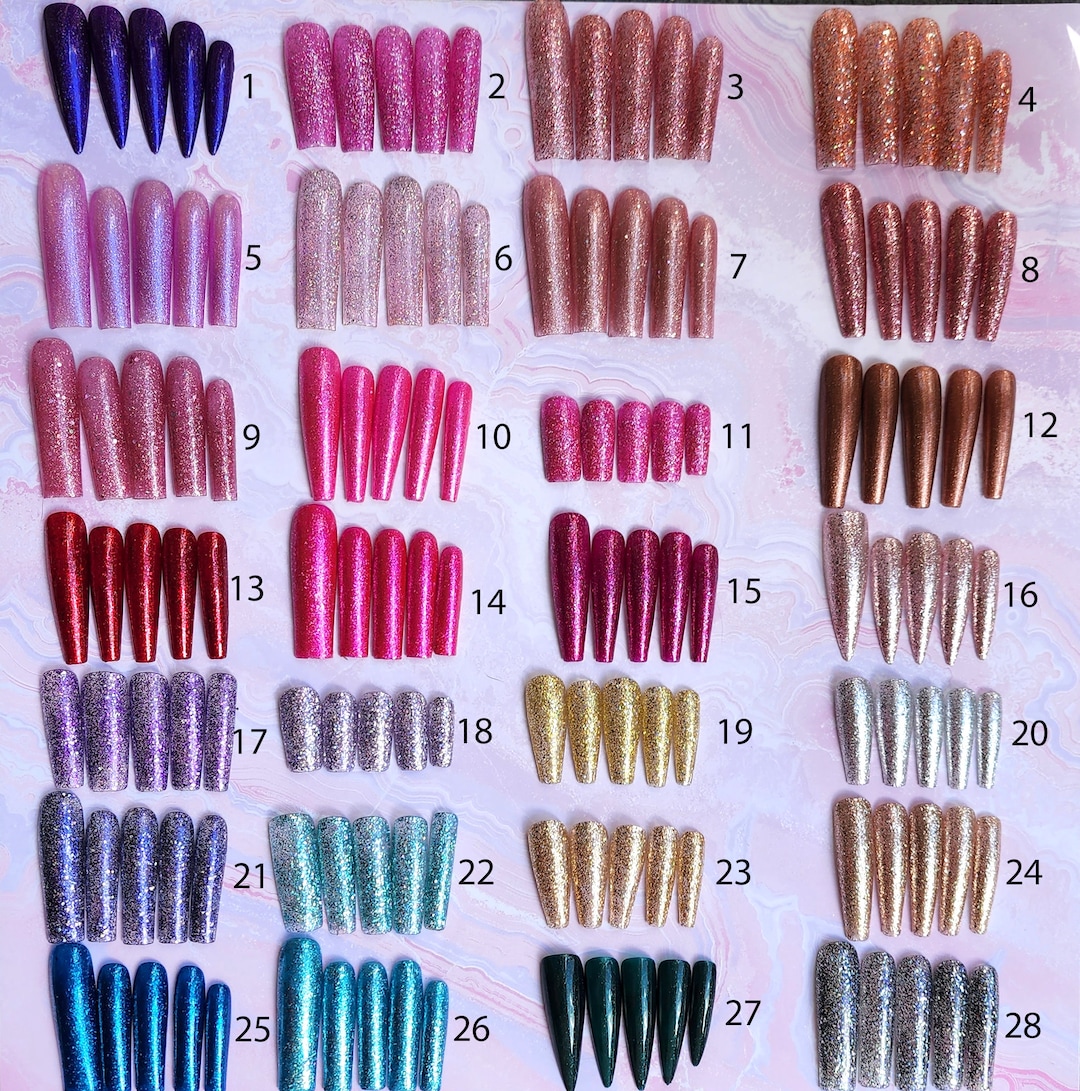 Press on Nails Color Chart - Etsy