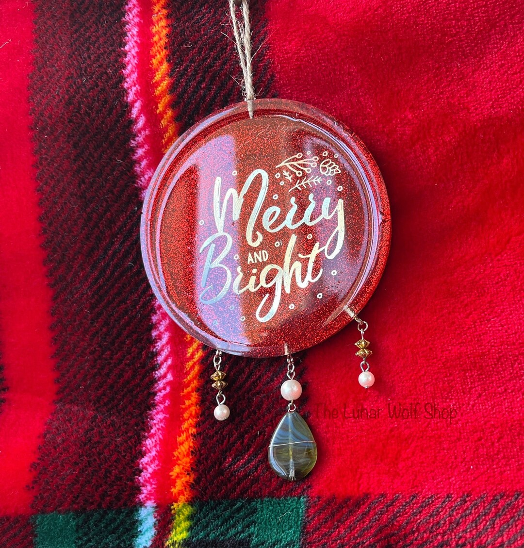 Festive Christmas Greeting Wall Hang Wishes Merry and Bright - Etsy