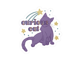 Holographic Stickers - Stay Curious Cat Eyes by Curious Oddity - Water ...
