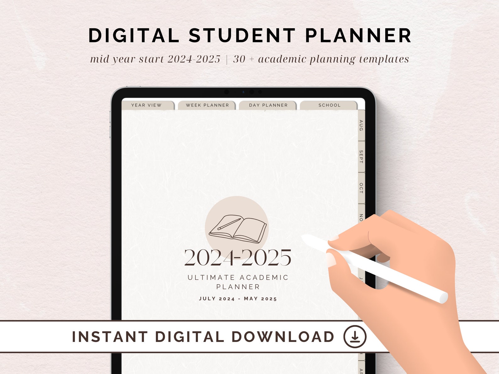 HYPERLINKED PLANNER, Digital Student Planner, University Planner, ADHD ...