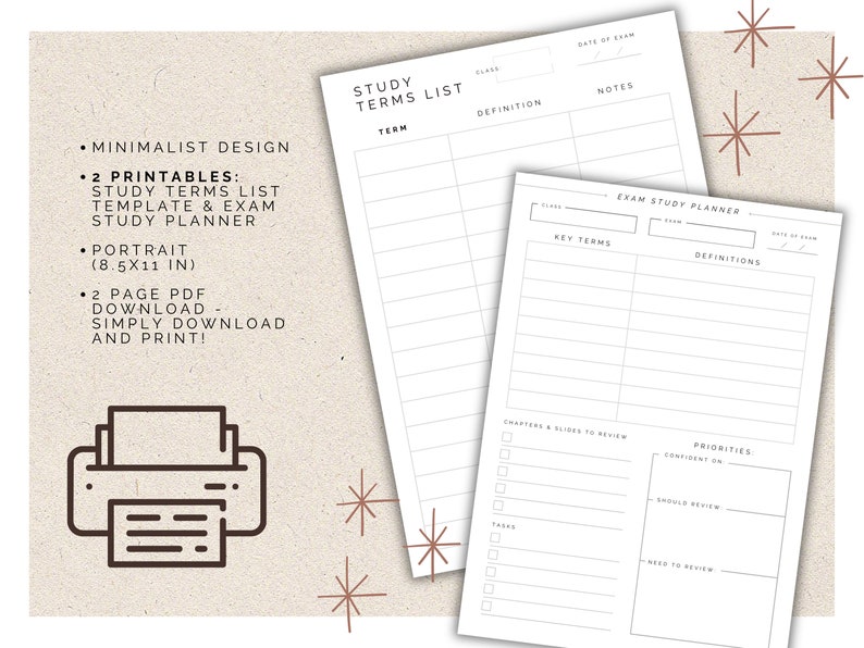 Study Guides for Student Organization, Study Organizer, Printable ...