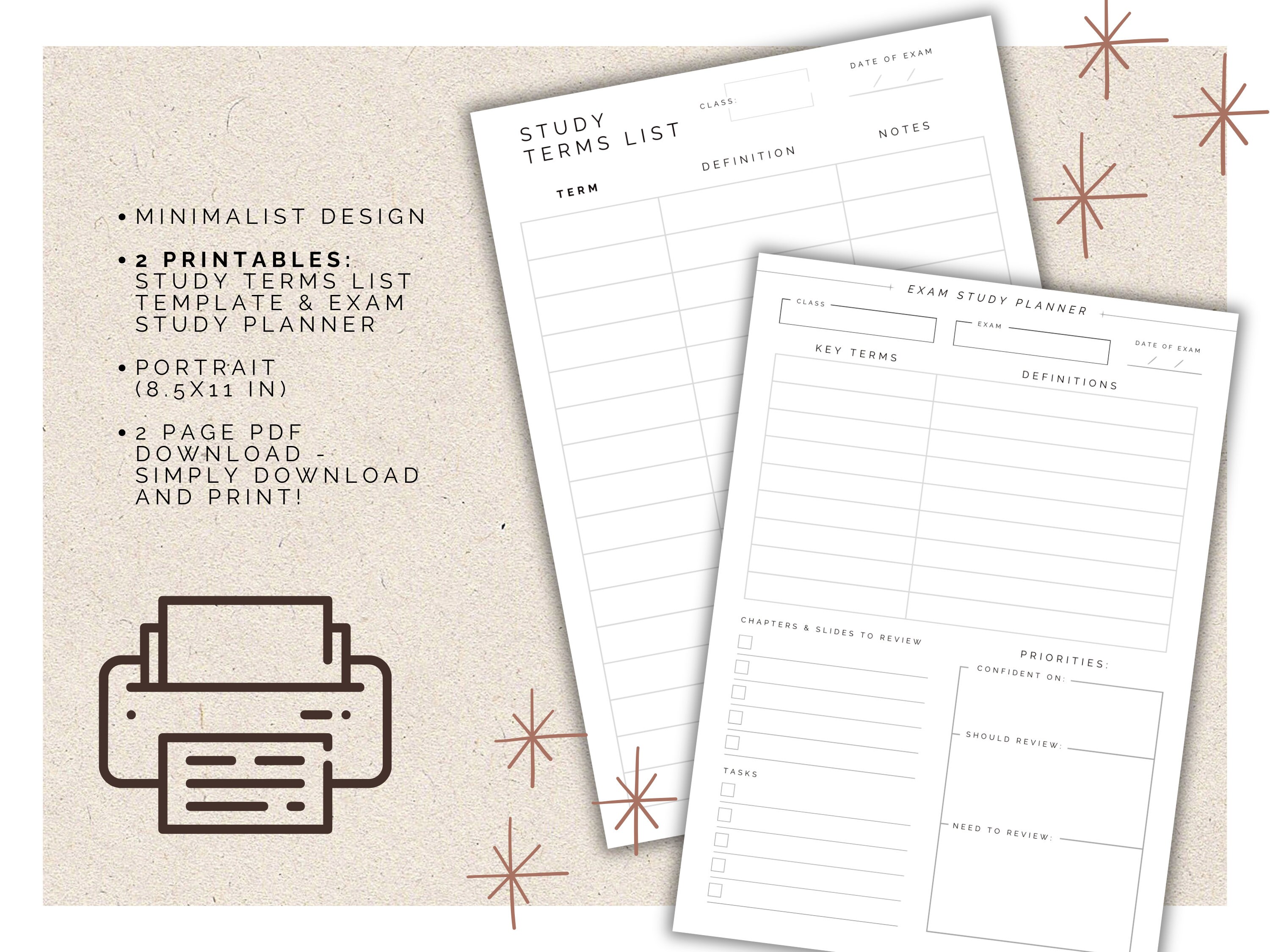 Study Guides for Student Organization, Study Organizer, Printable ...