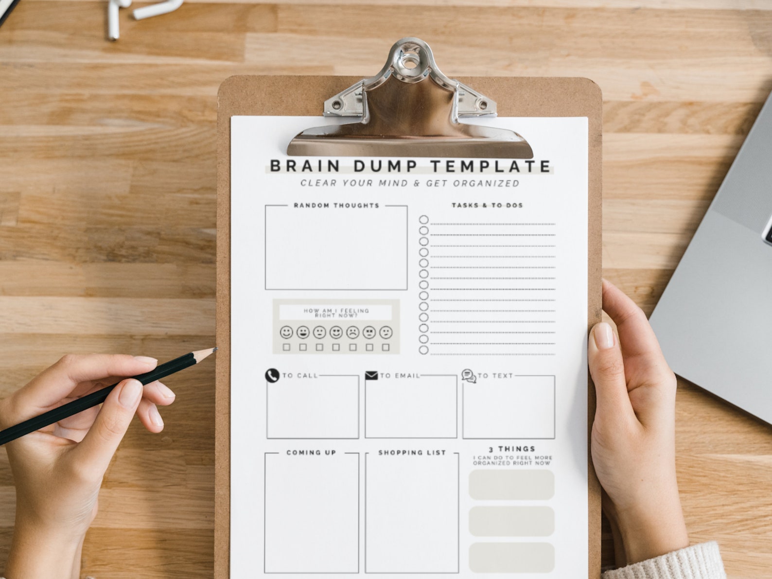 Printable Brain Dump Worksheet, Decluttering Planner, Digital Brain ...