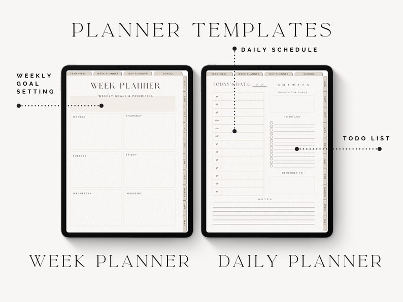 HYPERLINKED PLANNER, Digital Student Planner, University Planner, ADHD ...