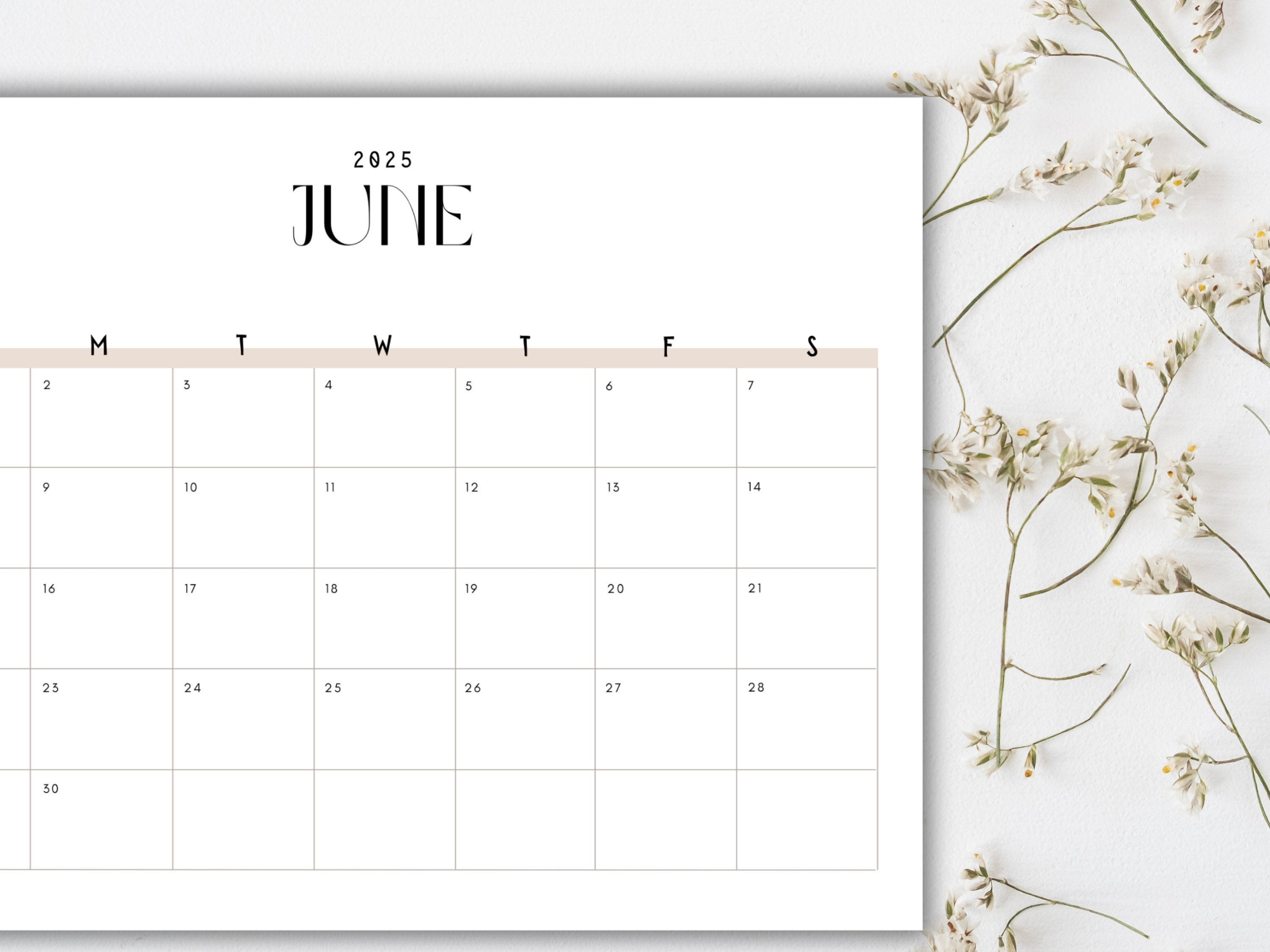 12 Month Calendar | 2025 Calendar Printable, Landscape Calendar ...