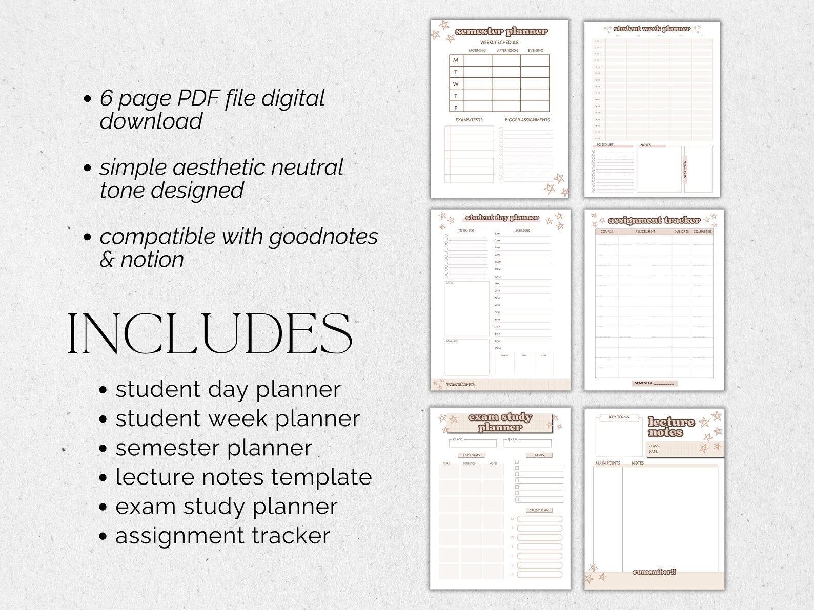 Student Planner Kit School Planner Pages weekly, Daily, & Semester ...