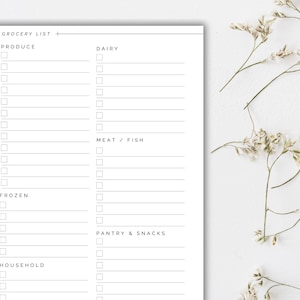 Printable Meal Planner Template + Grocery Checklist | Weekly Family ...