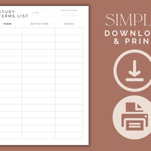 Study Guides for Student Organization, Study Organizer, Printable ...