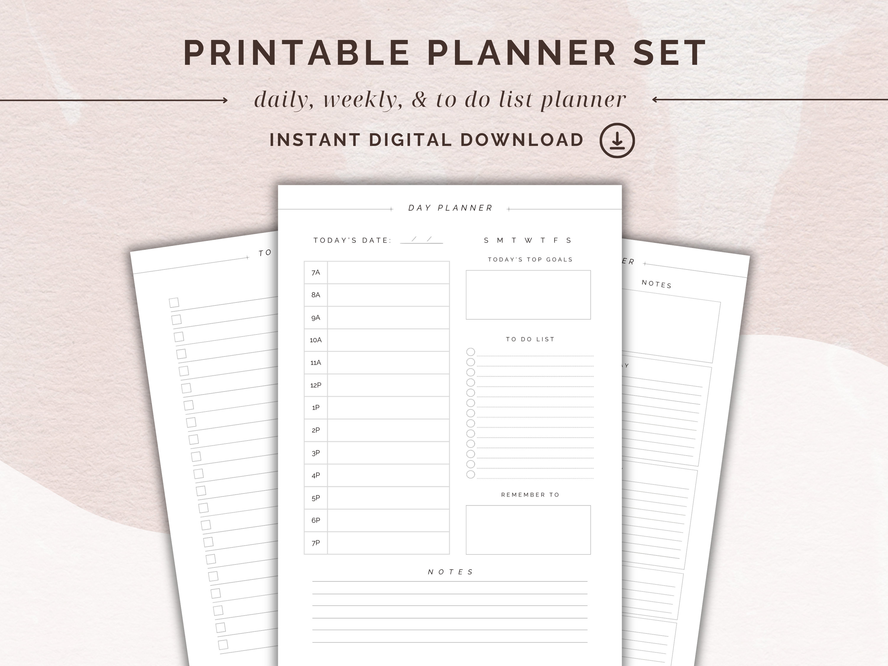 A4 Weekly Planner, Minimalist Daily Planner Template, Todo List ...
