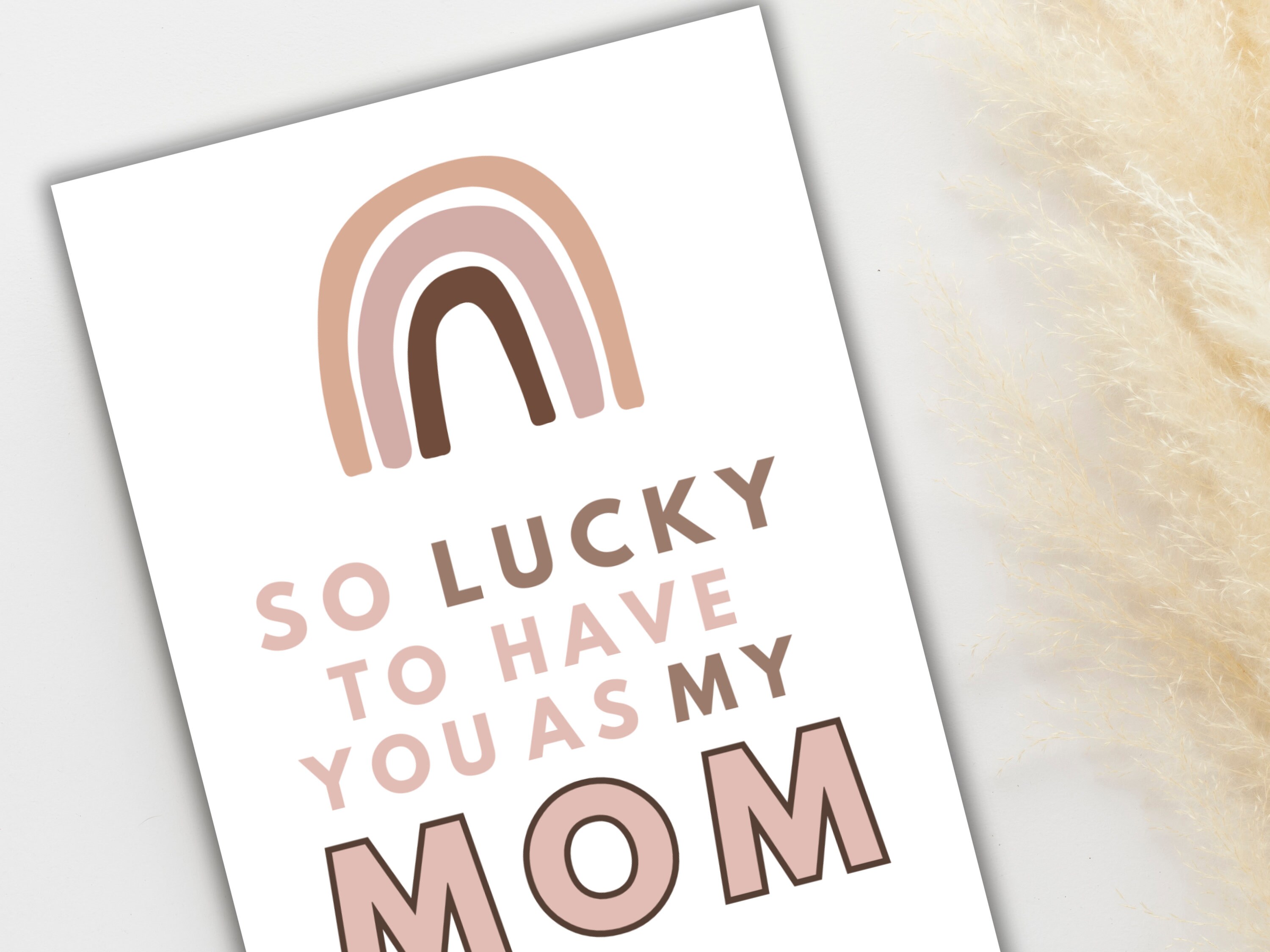Cute Boho Aesthetic Mothers Printable Mothers Day Card, Digital Mothers ...