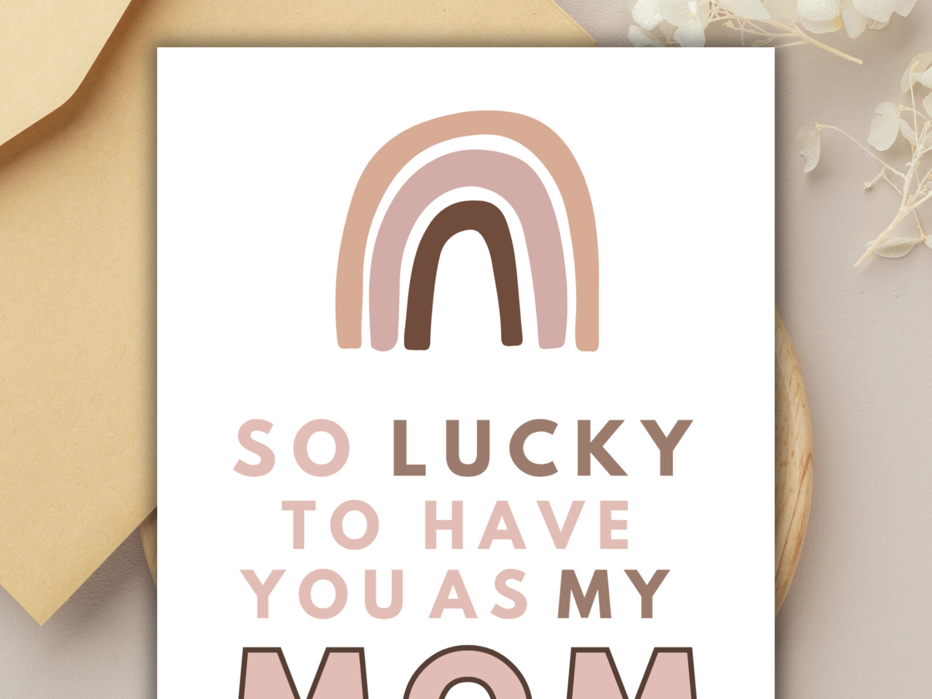 Cute Boho Aesthetic Mothers Printable Mothers Day Card, Digital Mothers ...