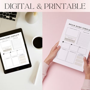Printable Brain Dump Worksheet, Decluttering Planner, Digital Brain ...