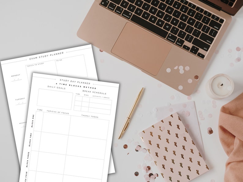 Minimalist Weekly Study Schedule Printable and Daily Time Blocking ...
