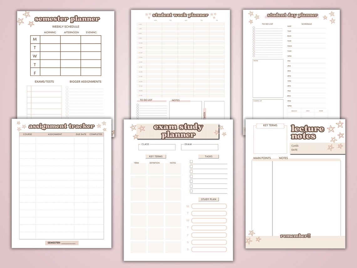 Student Planner Kit School Planner Pages weekly, Daily, & Semester ...