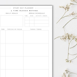 Minimalist Weekly Study Schedule Printable and Daily Time Blocking ...