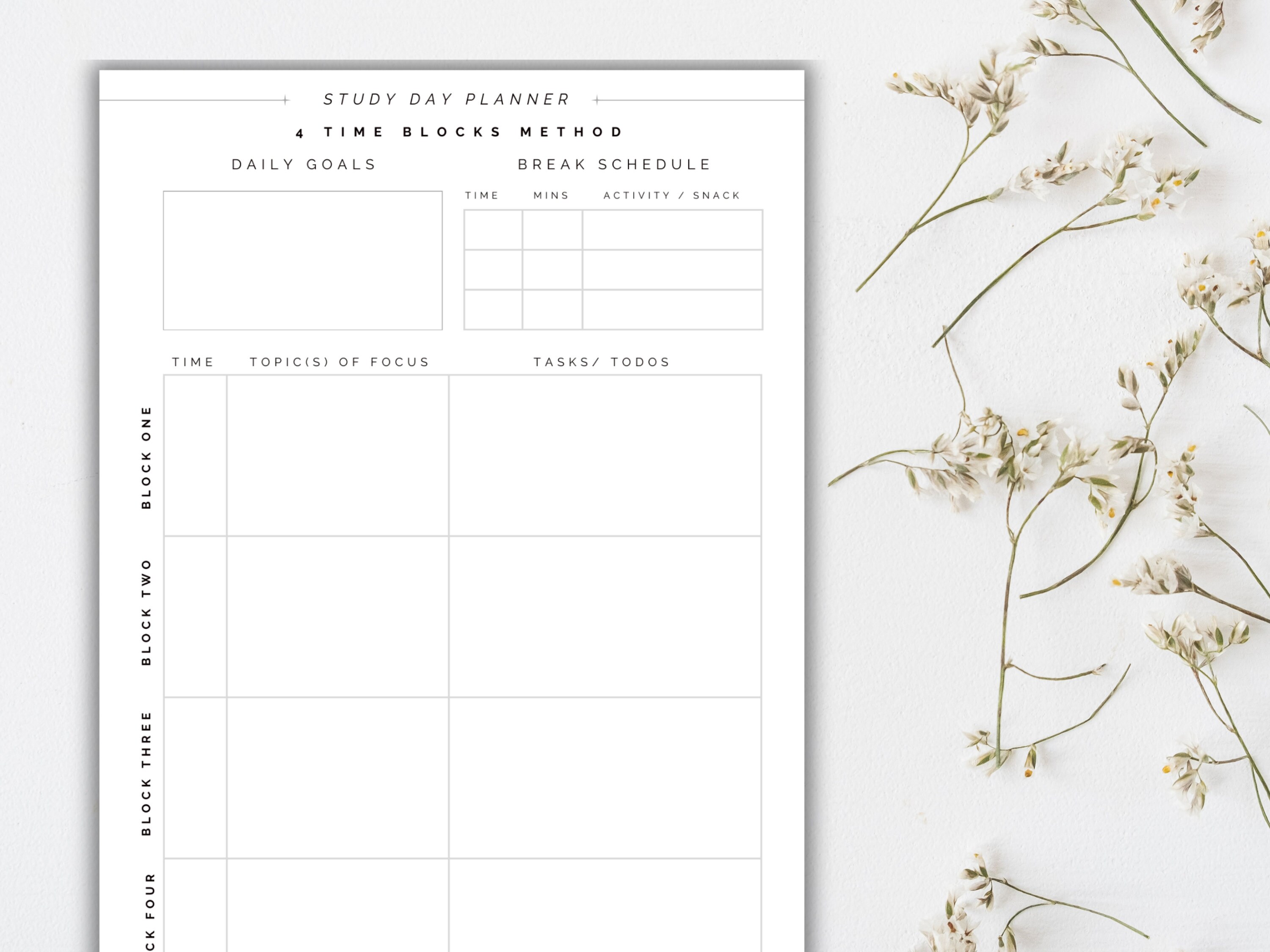 Minimalist Study Planner: Weekly Schedule & Time Blocking (digital ...