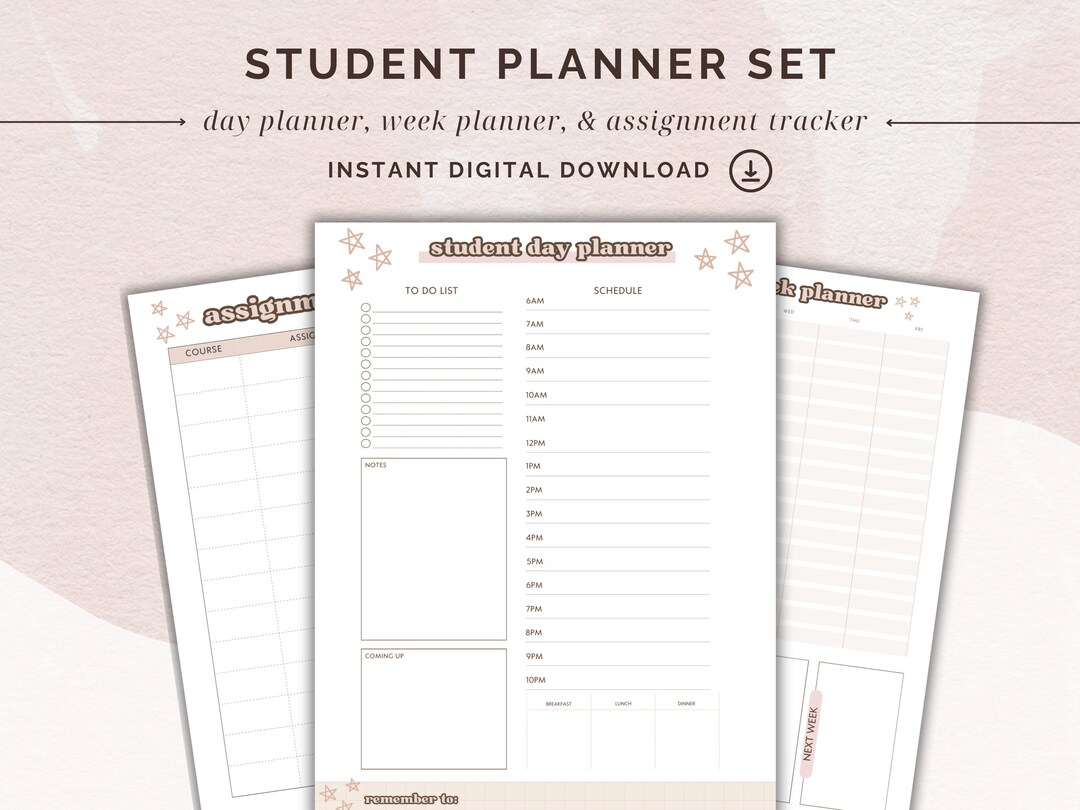 Digital Student Planner Bundle: Adhd-friendly Study Templates (digital ...