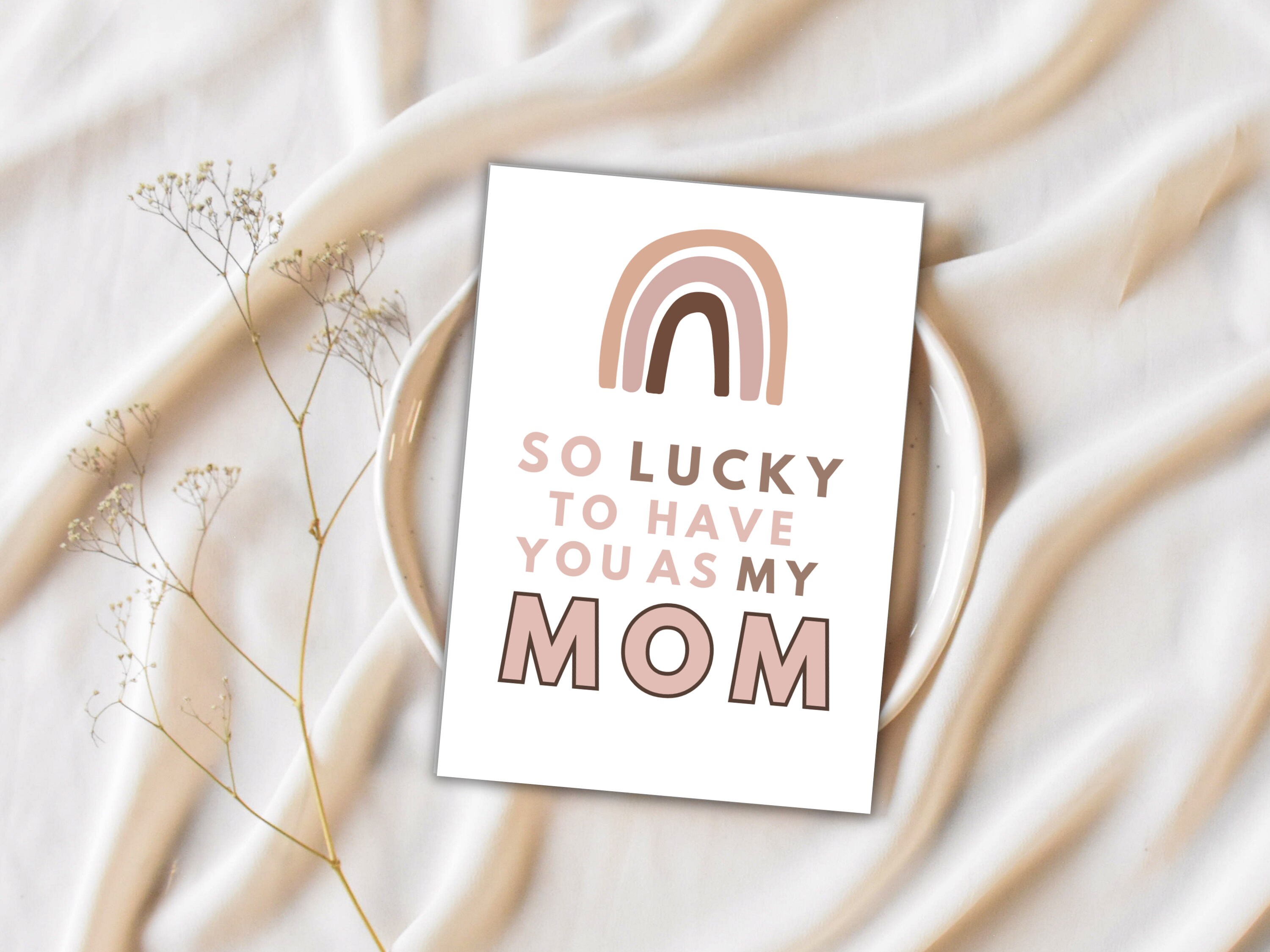 Cute Boho Aesthetic Mothers Printable Mothers Day Card, Digital Mothers ...