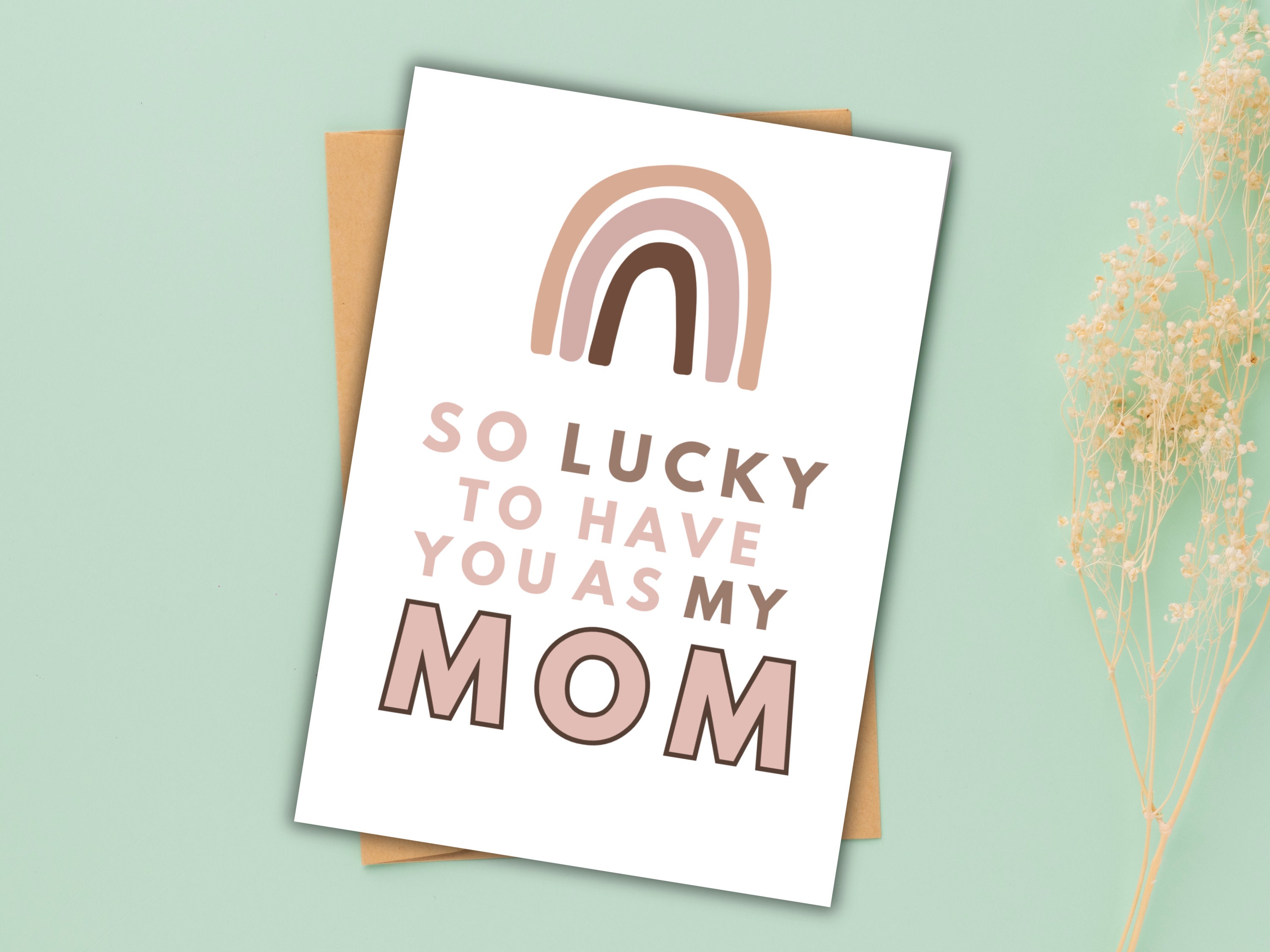 Cute Boho Aesthetic Mothers Printable Mothers Day Card, Digital Mothers ...
