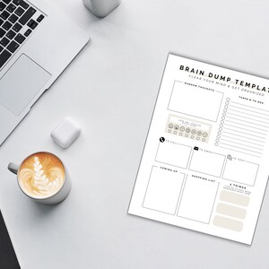 Printable Brain Dump Worksheet, Decluttering Planner, Digital Brain ...