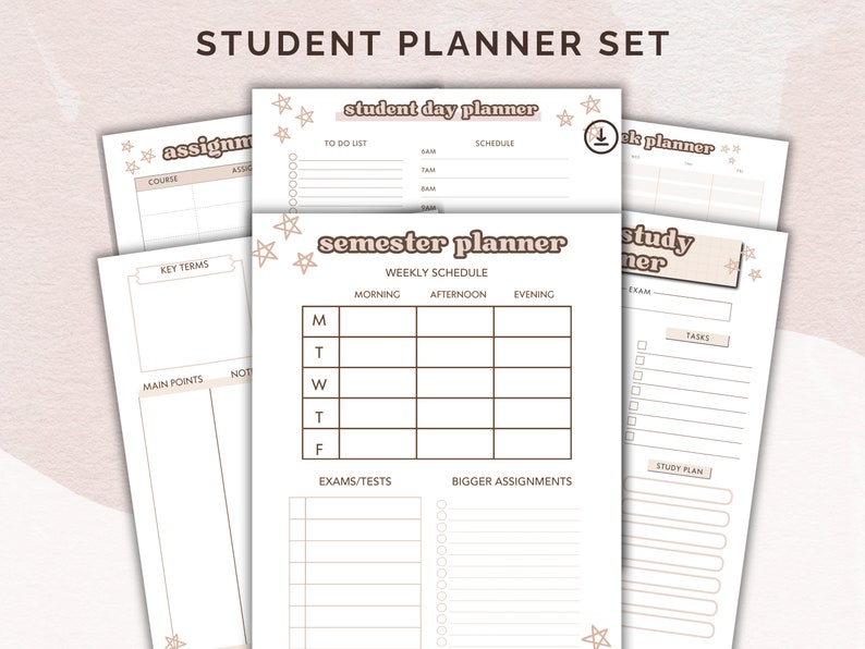 College Planner Bundle: Printable Student Planner, Daily Planner 2024 ...