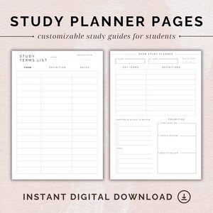 Study Guides for Student Organization, Study Organizer, Printable ...
