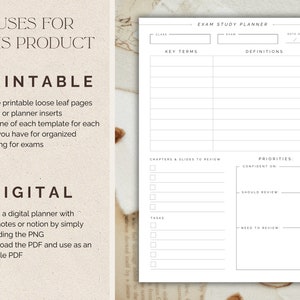 Study Guides for Student Organization, Study Organizer, Printable ...