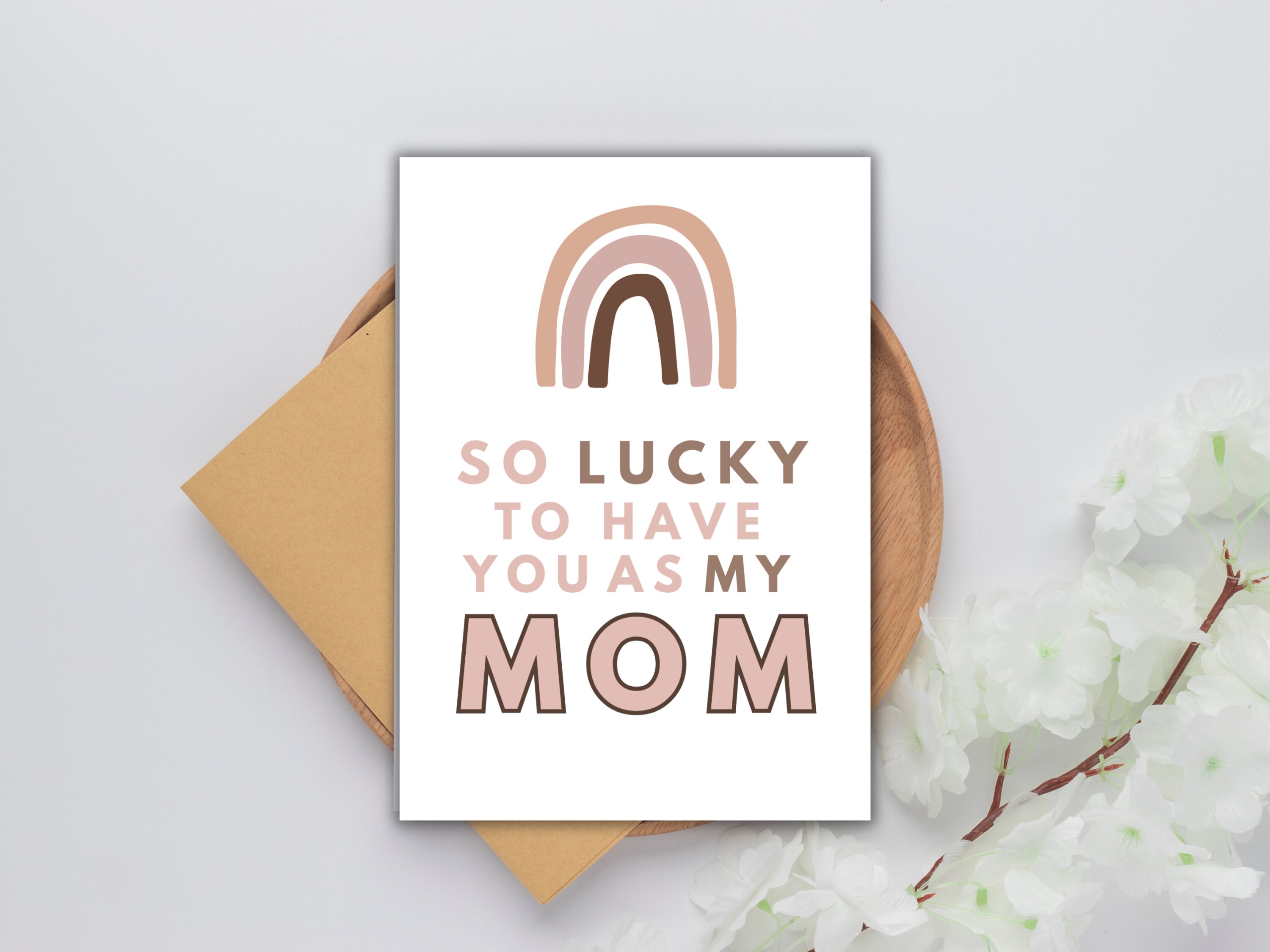 Cute Boho Aesthetic Mothers Printable Mothers Day Card, Digital Mothers ...