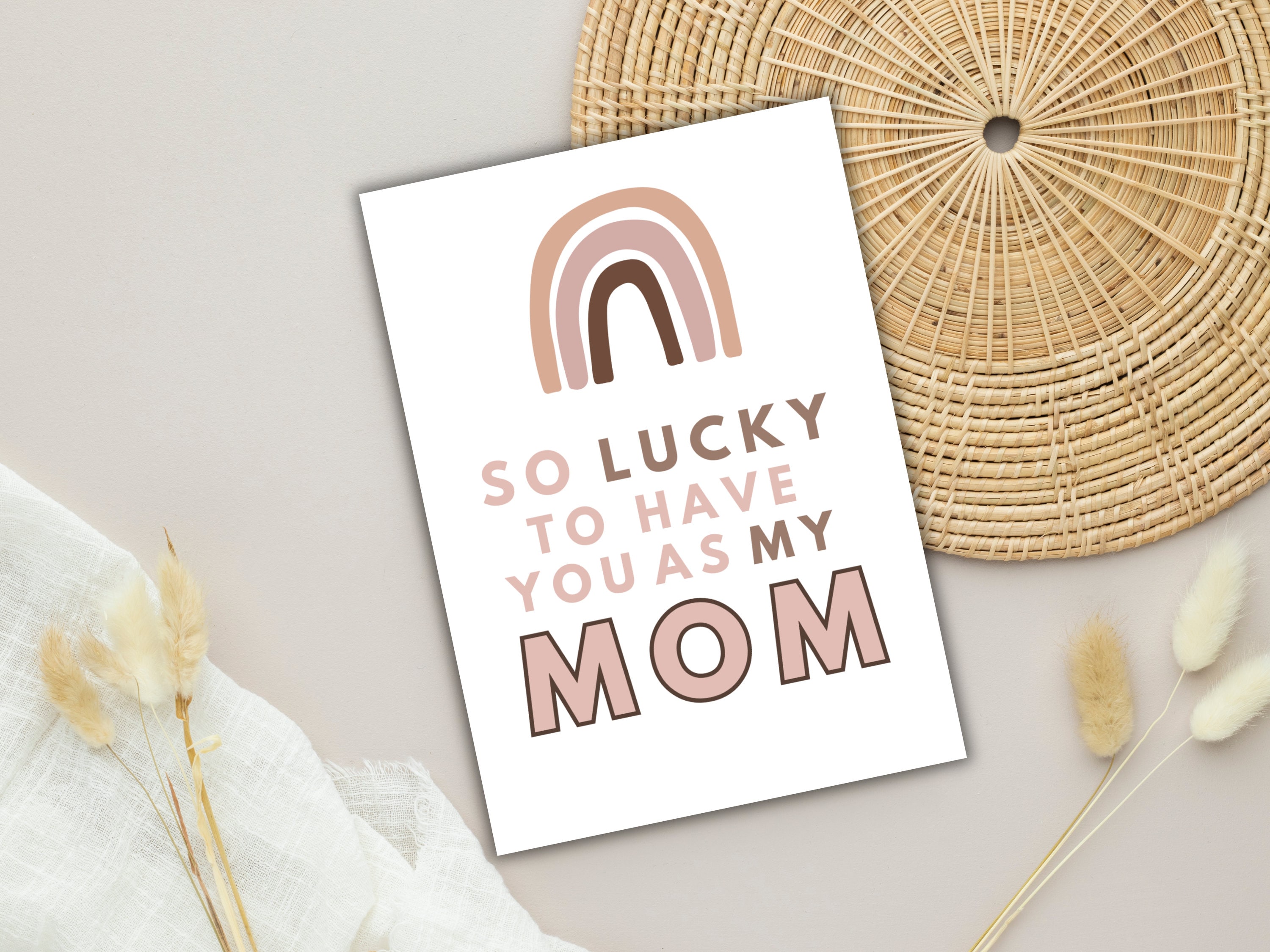 Cute Boho Aesthetic Mothers Printable Mothers Day Card, Digital Mothers ...