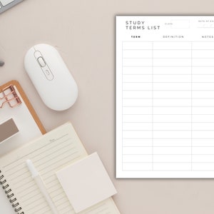 Study Guides for Student Organization, Study Organizer, Printable ...