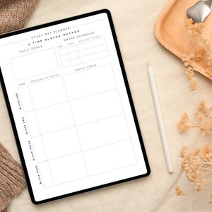 Minimalist Weekly Study Schedule Printable and Daily Time Blocking ...