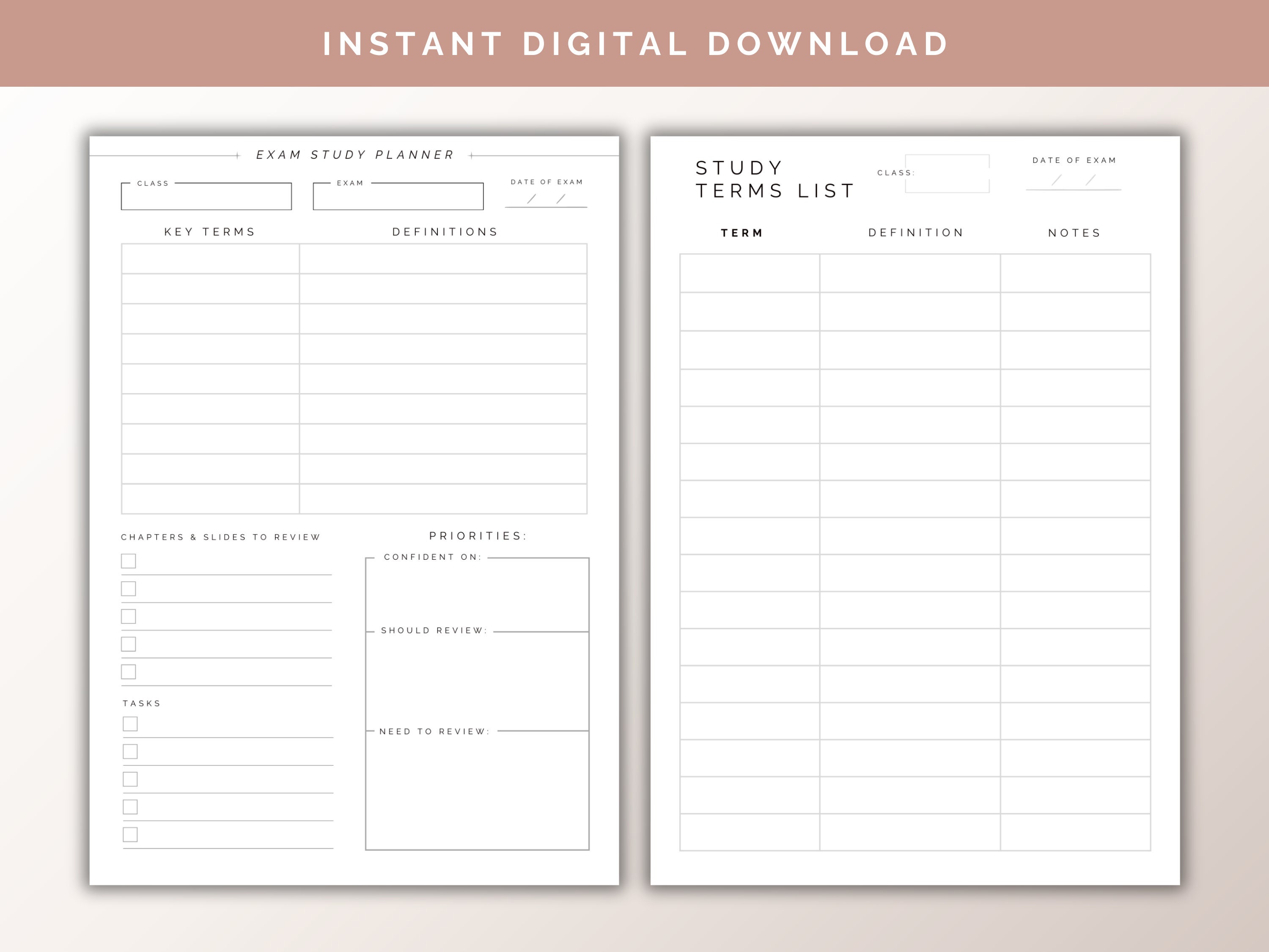 Study Guides for Student Organization, Study Organizer, Printable ...
