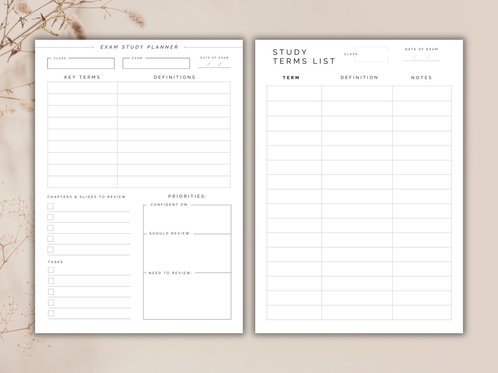 Study Guides for Student Organization, Study Organizer, Printable ...