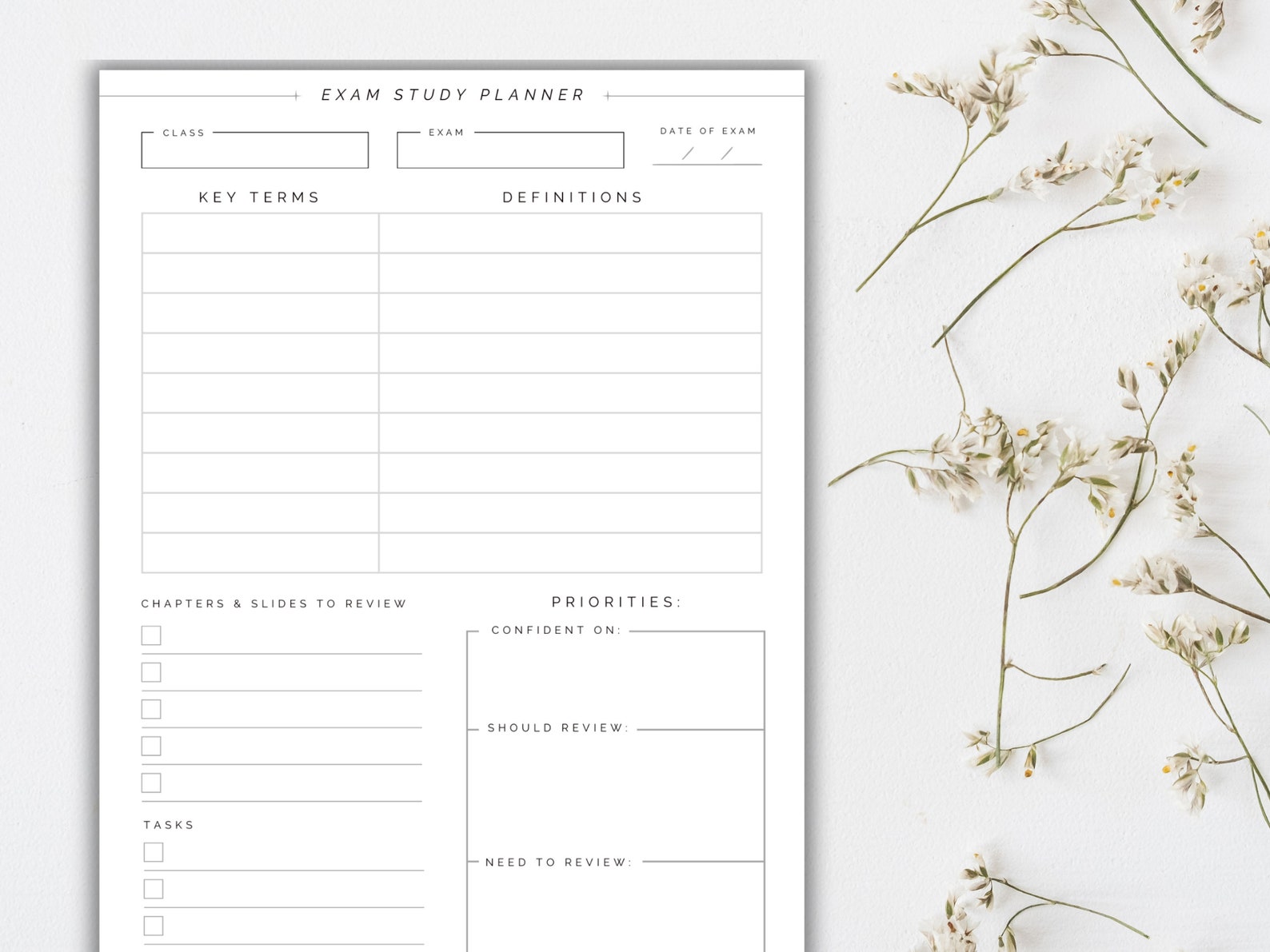 Study Guides for Student Organization, Study Organizer, Printable ...