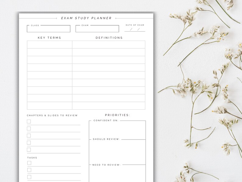 Study Guides for Student Organization, Study Organizer, Printable ...