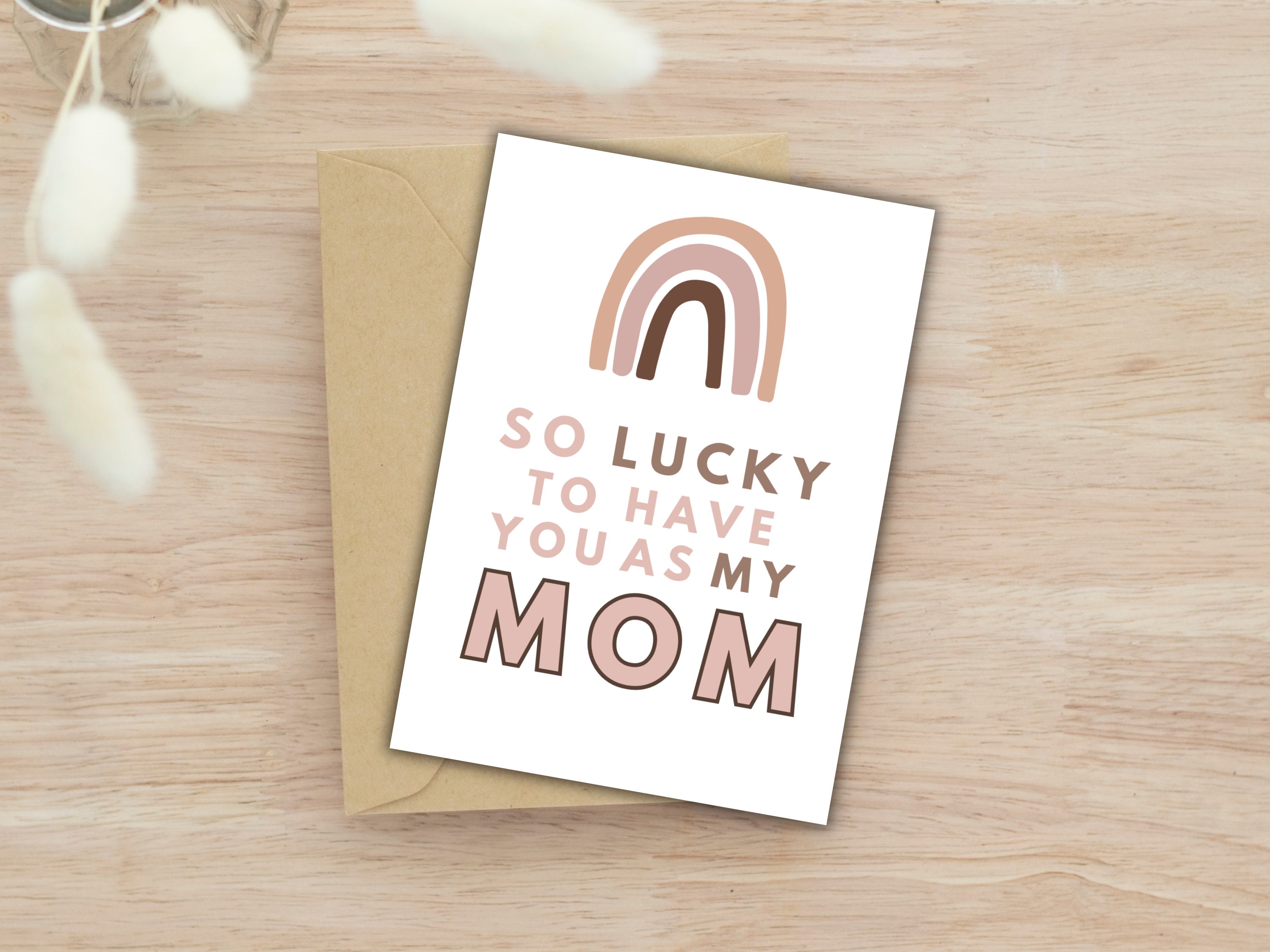 Cute Boho Aesthetic Mothers Printable Mothers Day Card, Digital Mothers ...