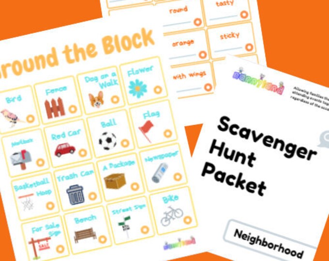 Neighborhood Scavenger Hunt for Kids, Outdoors Kids Activity, Printable ...